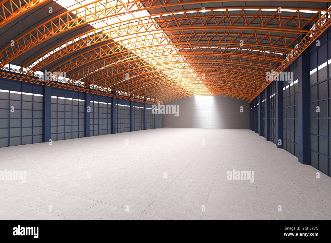 3d rendering empty factory interior Stock Photo - Alamy