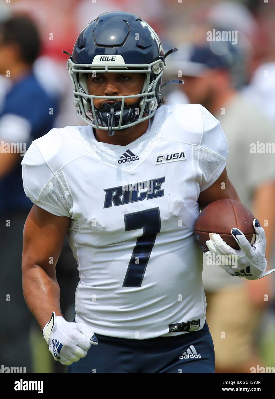 September 4, 2021: Rice running back Jordan Myers #7 brings the ball up ...