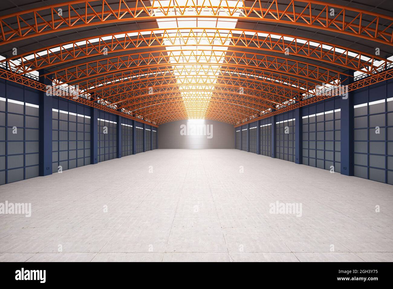 3d rendering empty factory interior Stock Photo - Alamy