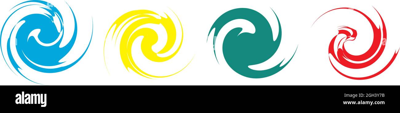 Spiral, whorl, swirl and twirl set of 4 – stock vector illustration ...