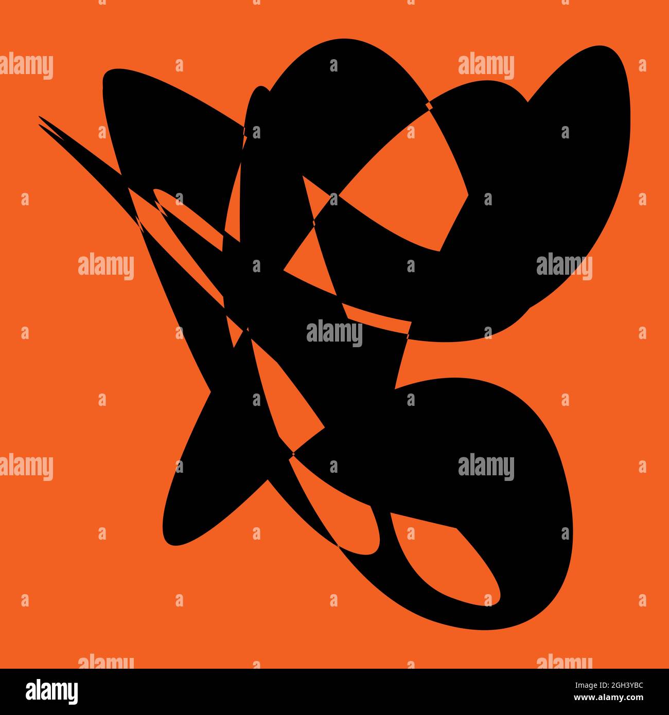 Random curvy, squiggle, freehand abstract shape. Squiggle, wriggle ...