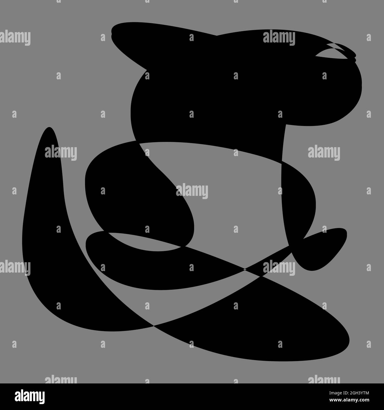 Random curvy, squiggle, freehand abstract shape. Squiggle, wriggle ...