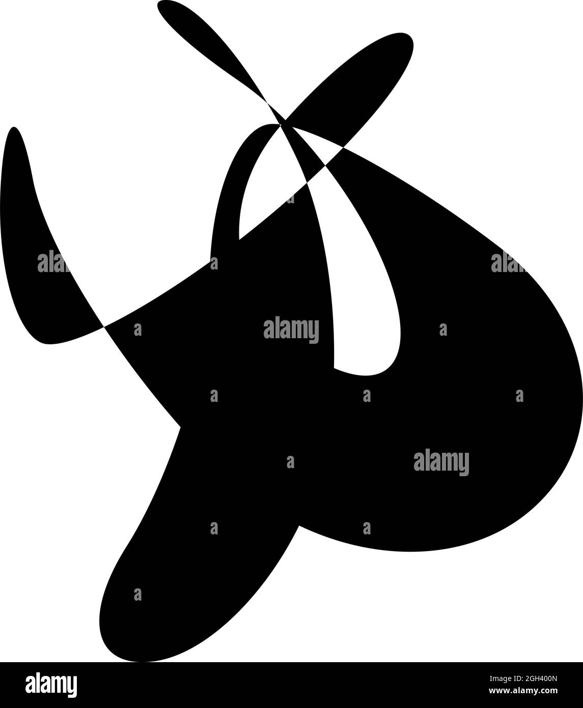 Random curvy, squiggle, freehand abstract shape. Squiggle, wriggle ...