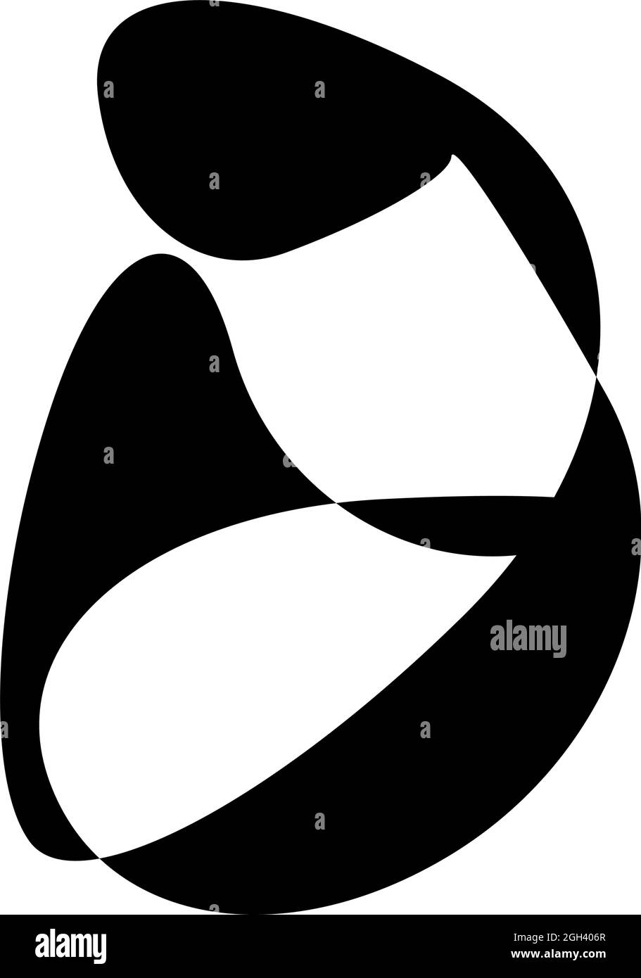 Random curvy, squiggle, freehand abstract shape. Squiggle, wriggle ...