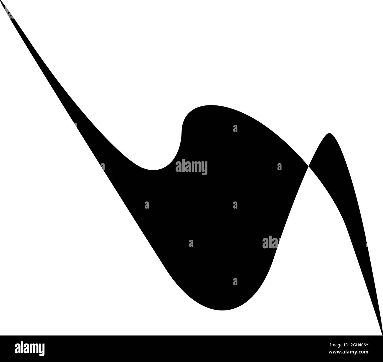 Random curvy, squiggle, freehand abstract shape. Squiggle, wriggle ...