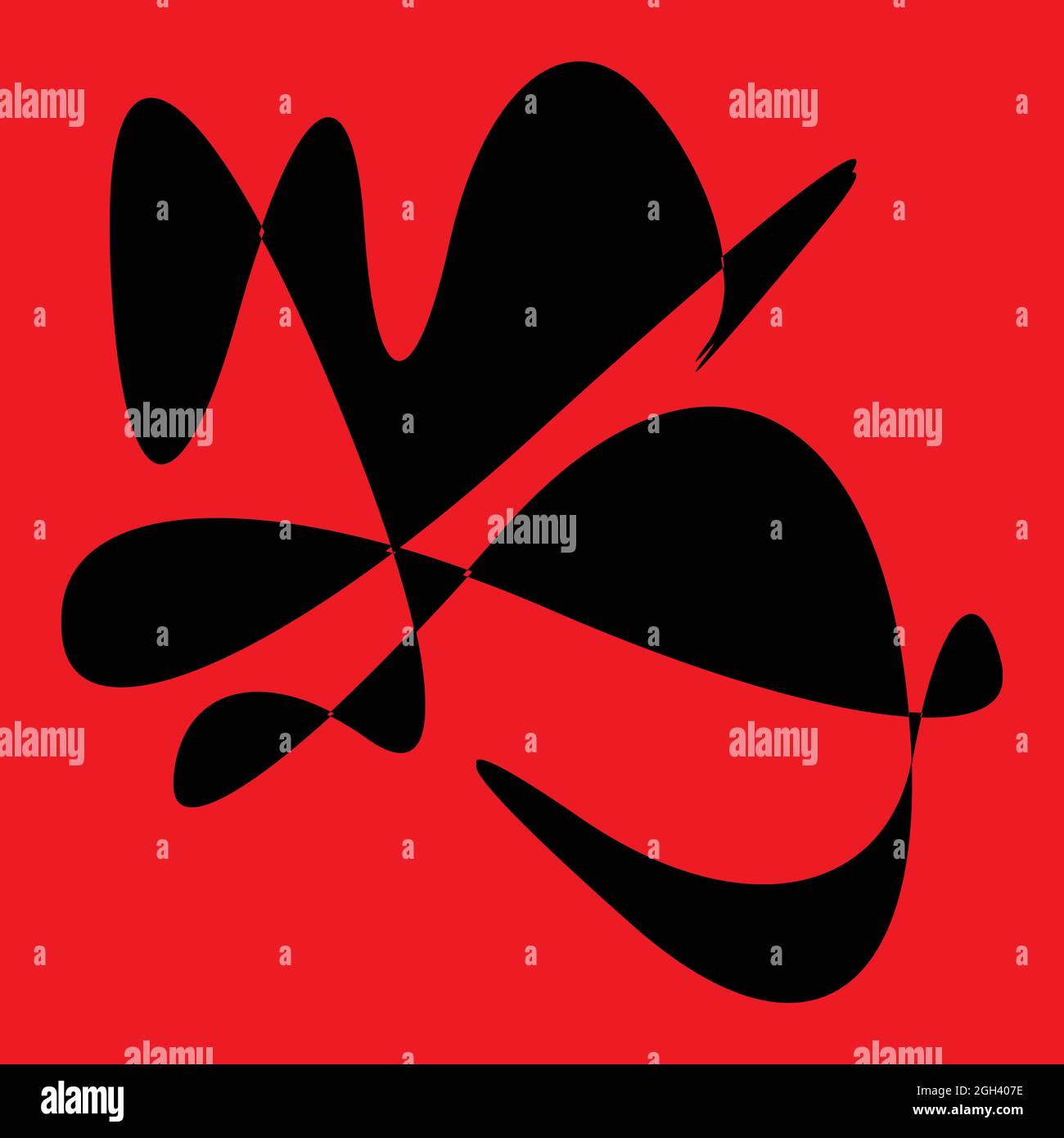 Random curvy, squiggle, freehand abstract shape. Squiggle, wriggle ...