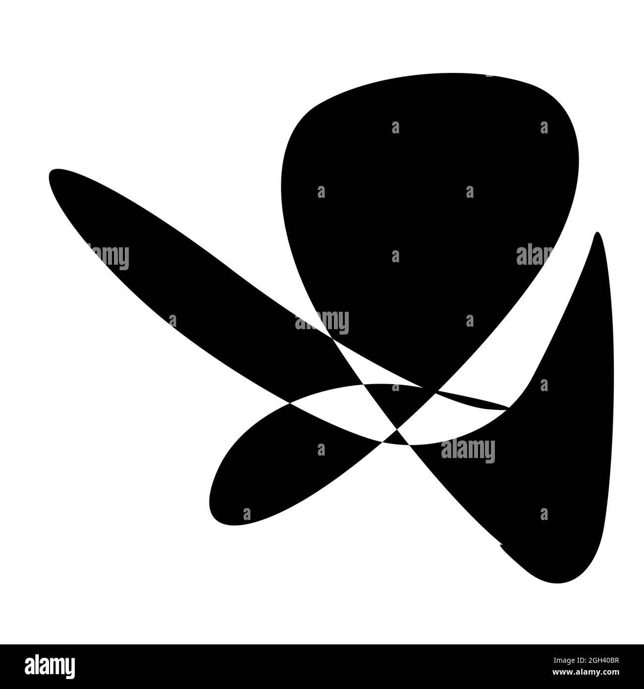 Random curvy, squiggle, freehand abstract shape. Squiggle, wriggle ...