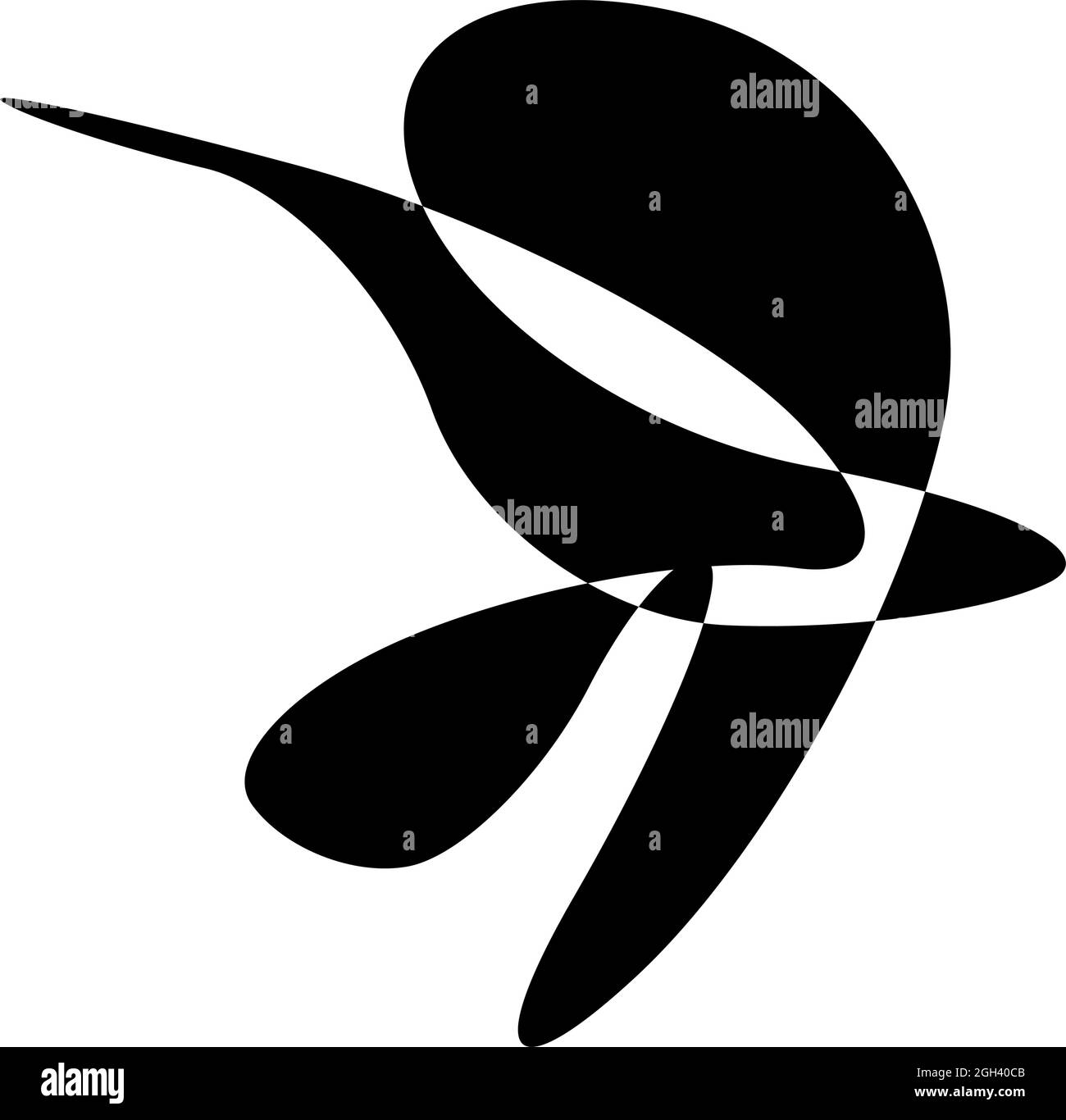 Random curvy, squiggle, freehand abstract shape. Squiggle, wriggle ...