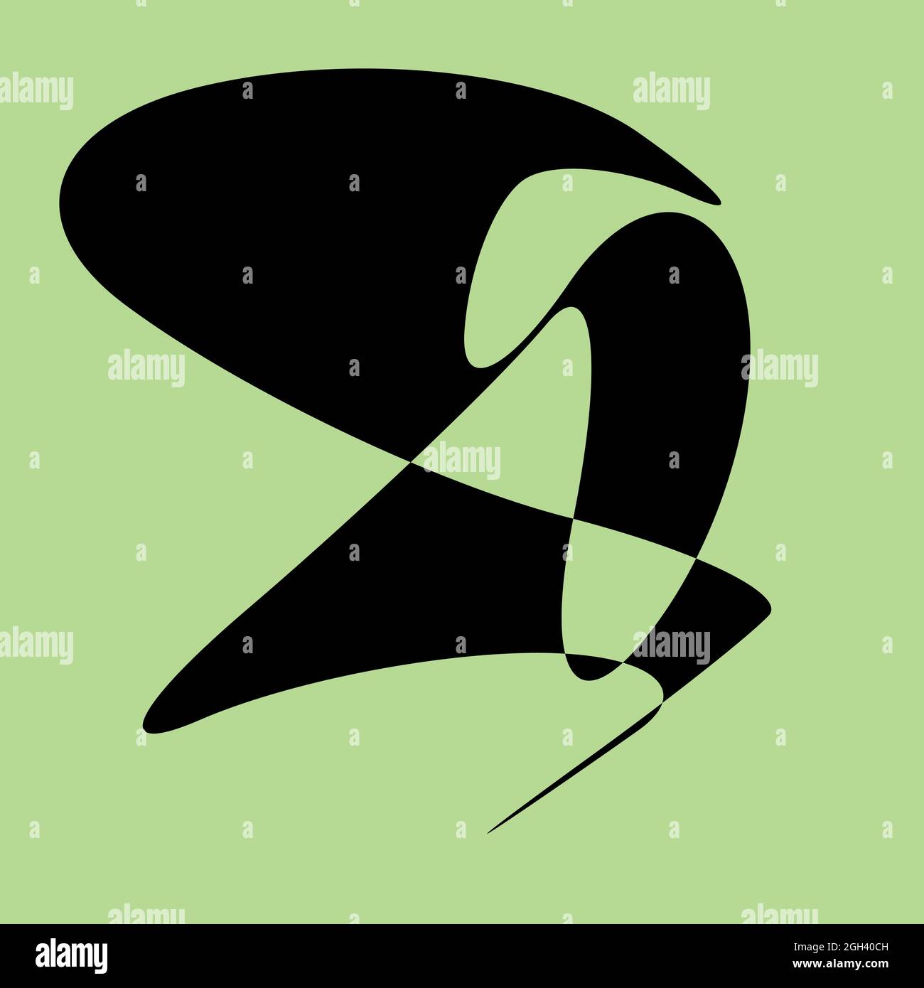 Random curvy, squiggle, freehand abstract shape. Squiggle, wriggle ...