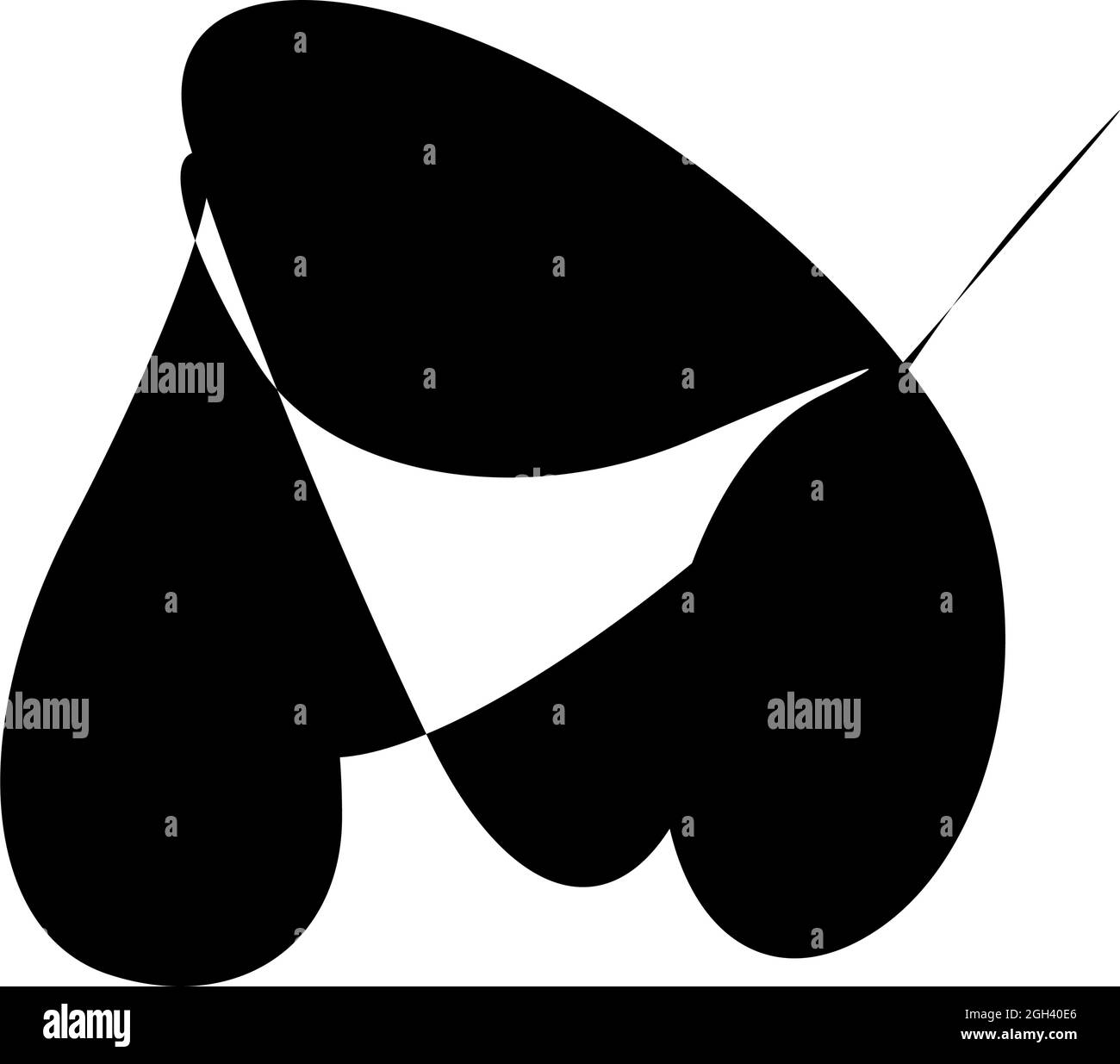 Random curvy, squiggle, freehand abstract shape. Squiggle, wriggle ...