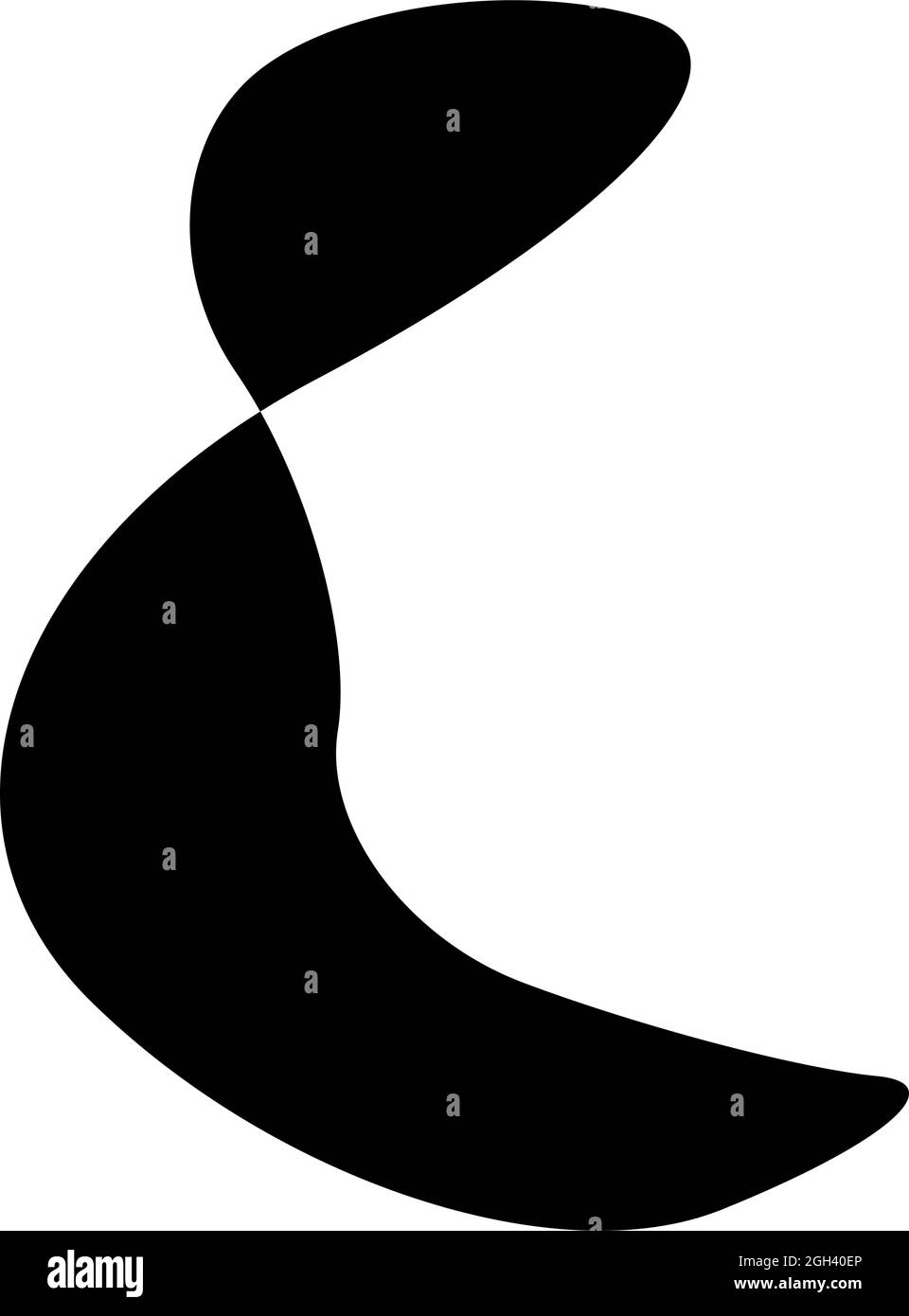 Random curvy, squiggle, freehand abstract shape. Squiggle, wriggle ...