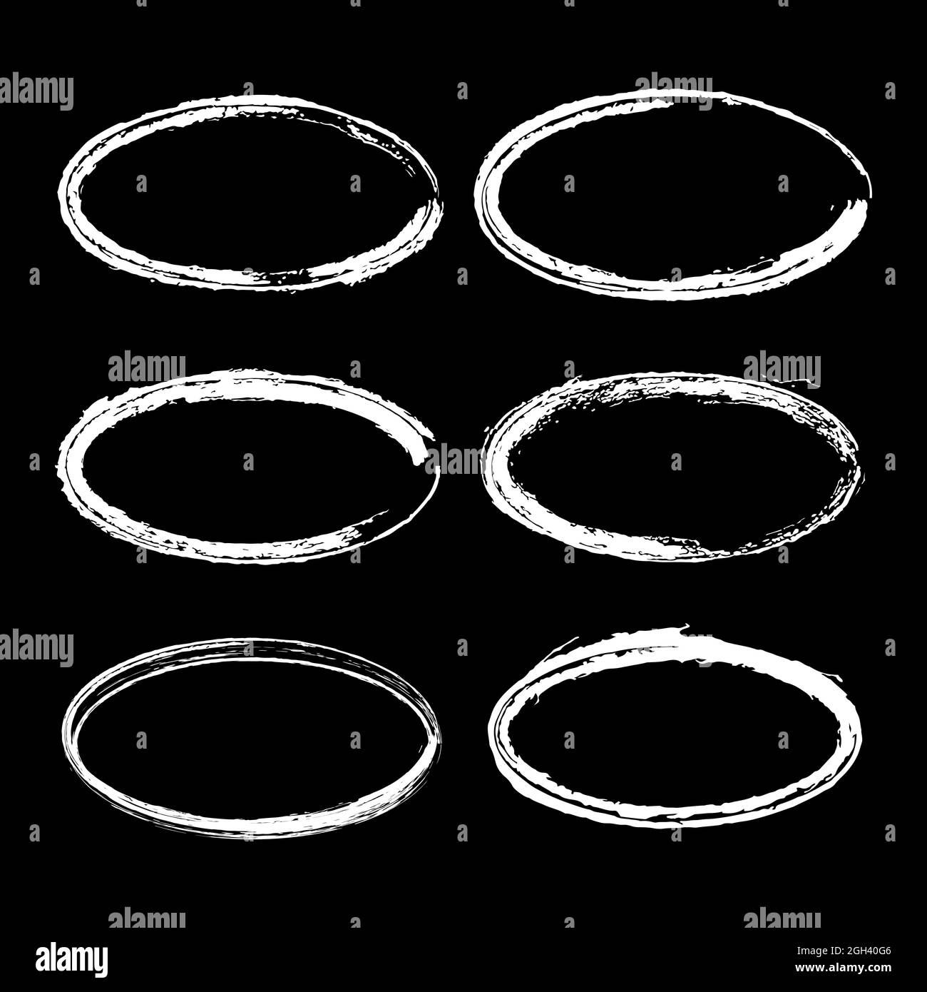 Set of white grungy oval stamps. Vector frames. Isolate white distress ...