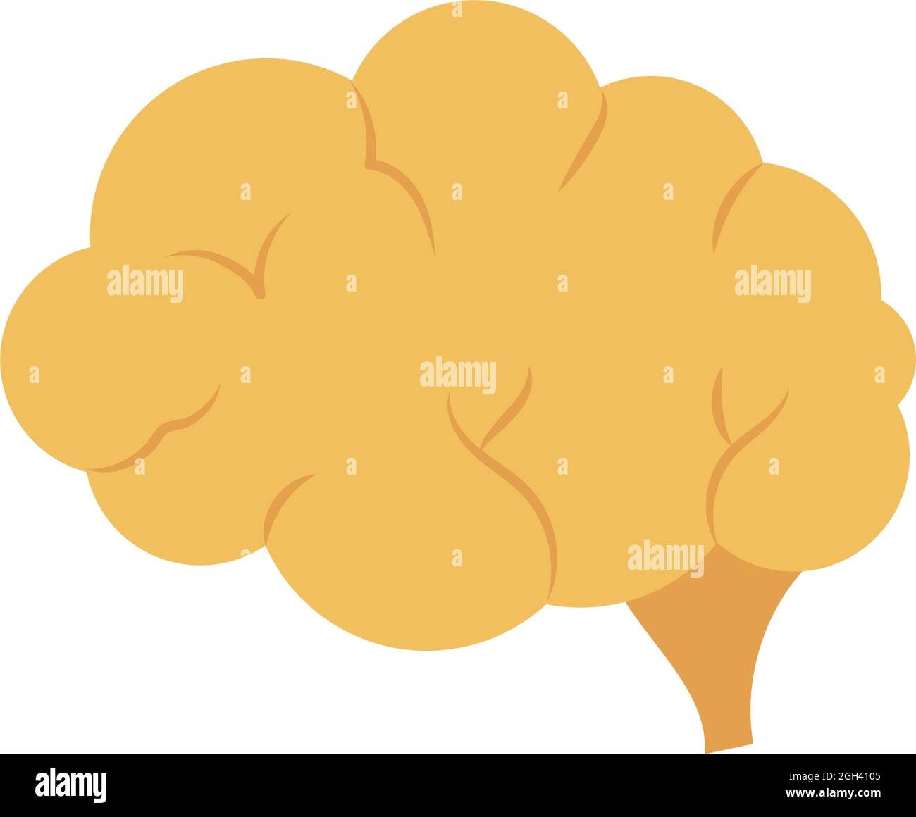 yellow brain icon on white background Stock Vector Image & Art - Alamy