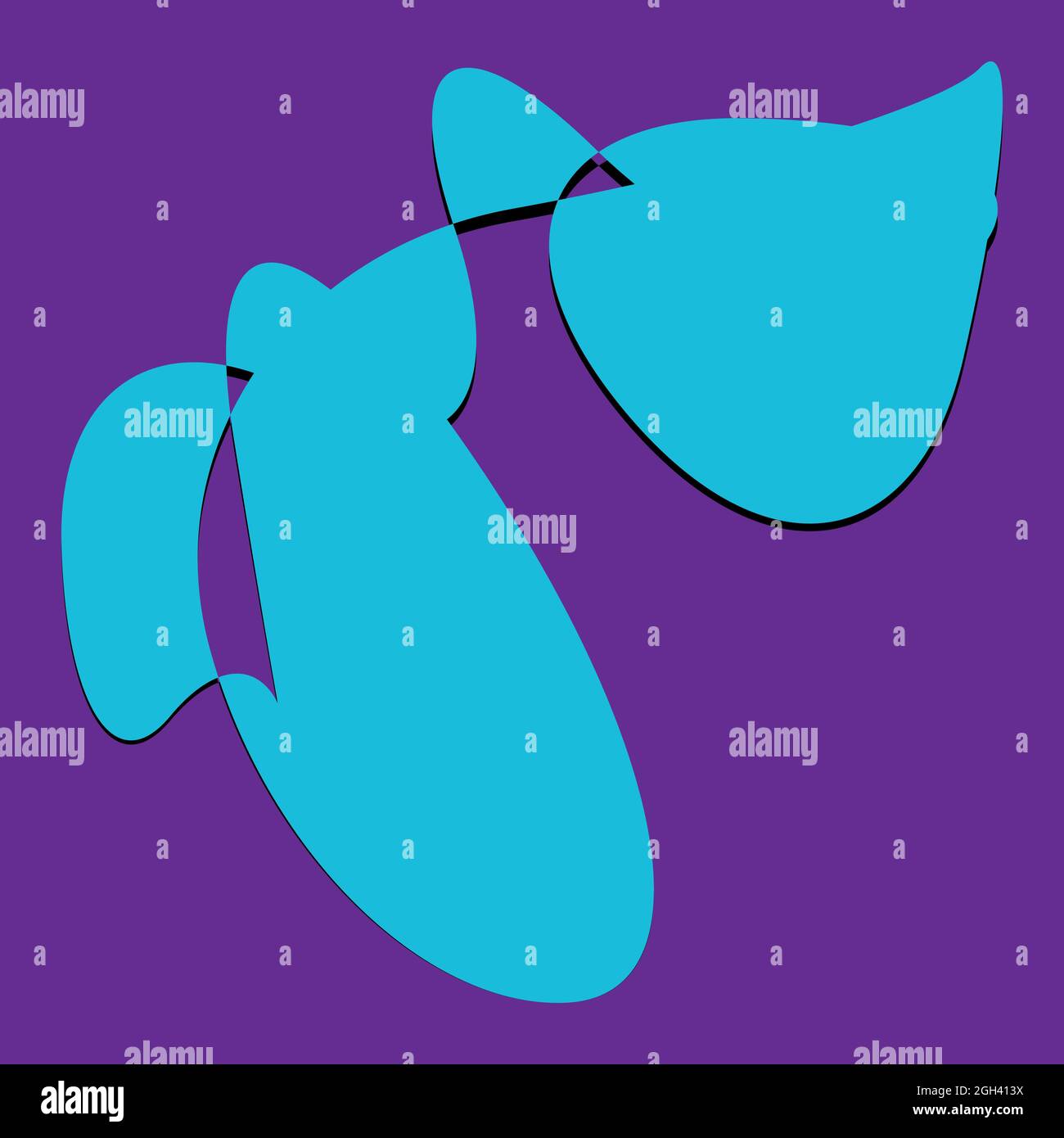 Random curvy, squiggle, freehand abstract shape. Squiggle, wriggle ...