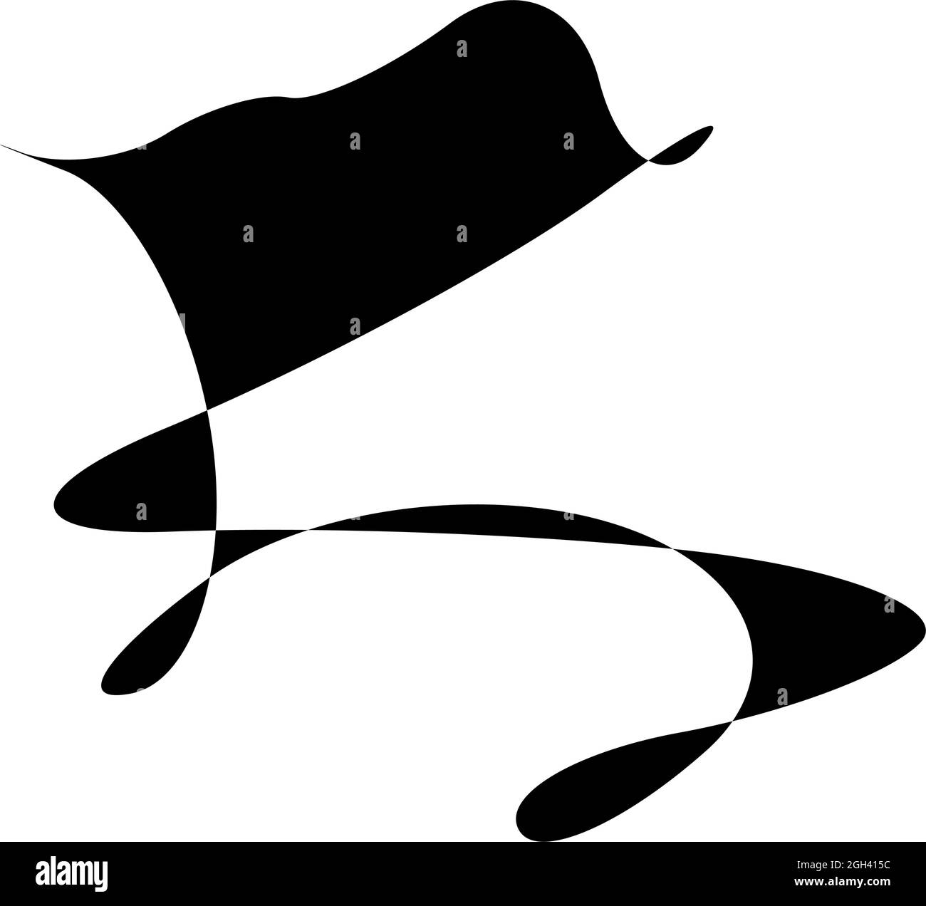 Random curvy, squiggle, freehand abstract shape. Squiggle, wriggle ...