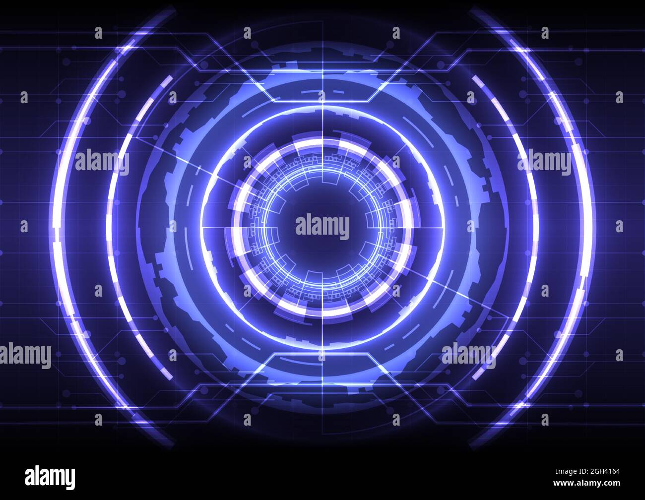 Futuristic Sci-Fi glowing HUD circle element. Abstract hi-tech background. 3D hologram particle ...