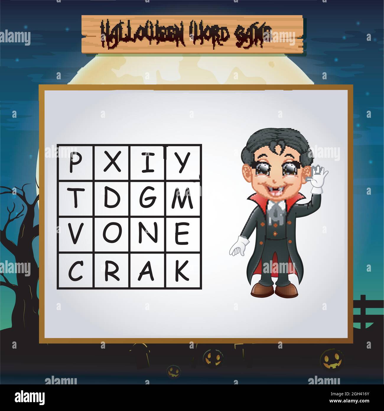 Game halloween find the word of vampire Stock Vector Image & Art - Alamy