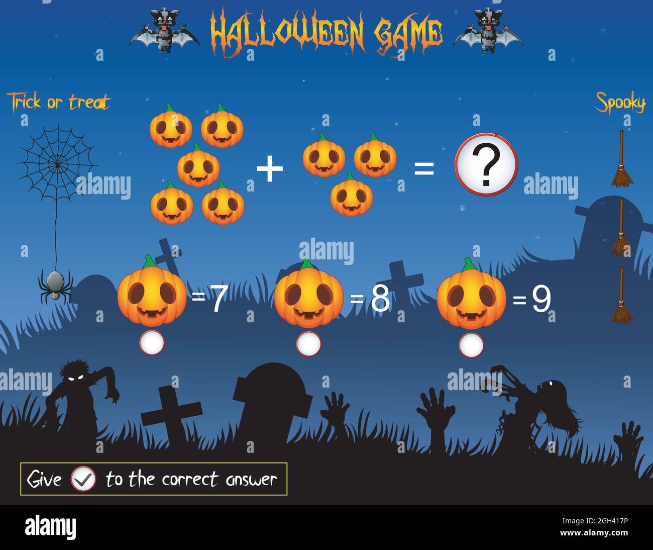 Game count the pumpkins in the halloween theme Stock Vector Image & Art ...