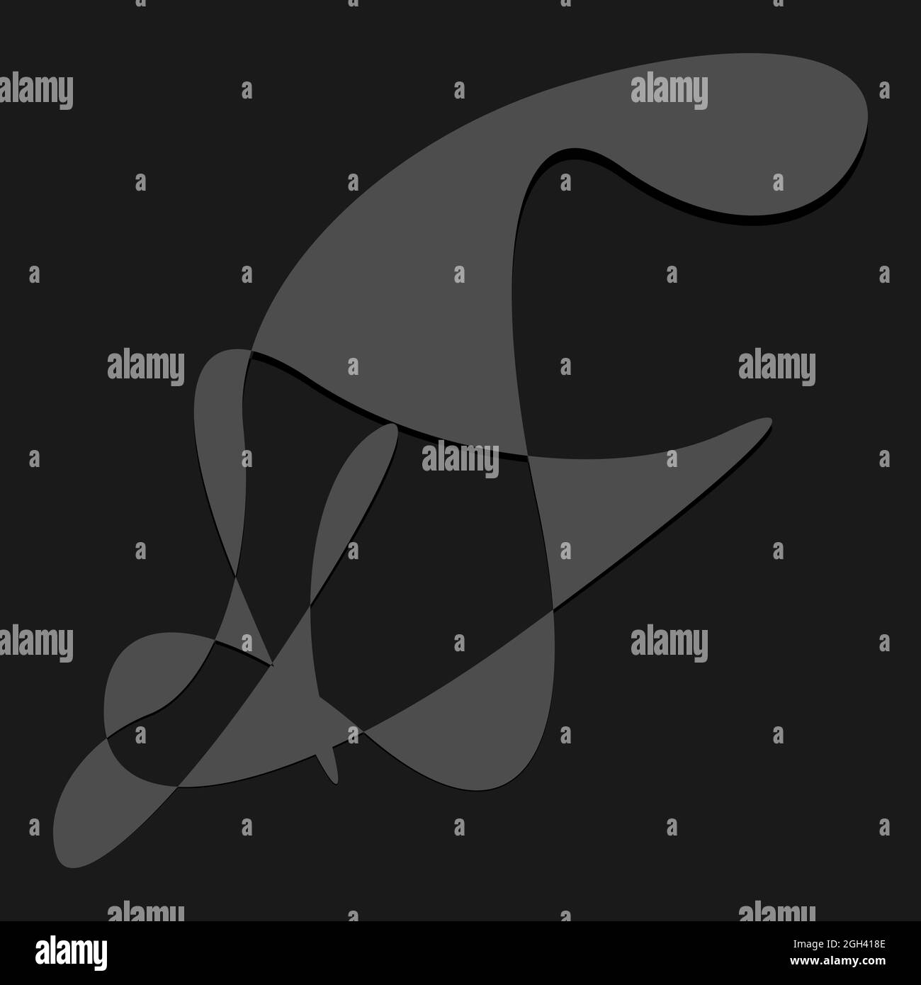 Random curvy, squiggle, freehand abstract shape. Squiggle, wriggle ...