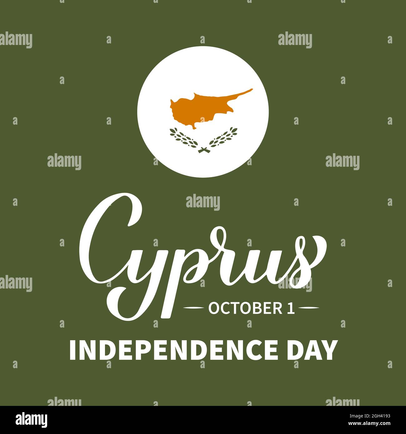 Cyprus Independence Day typography poster. Cyprian National holiday on ...