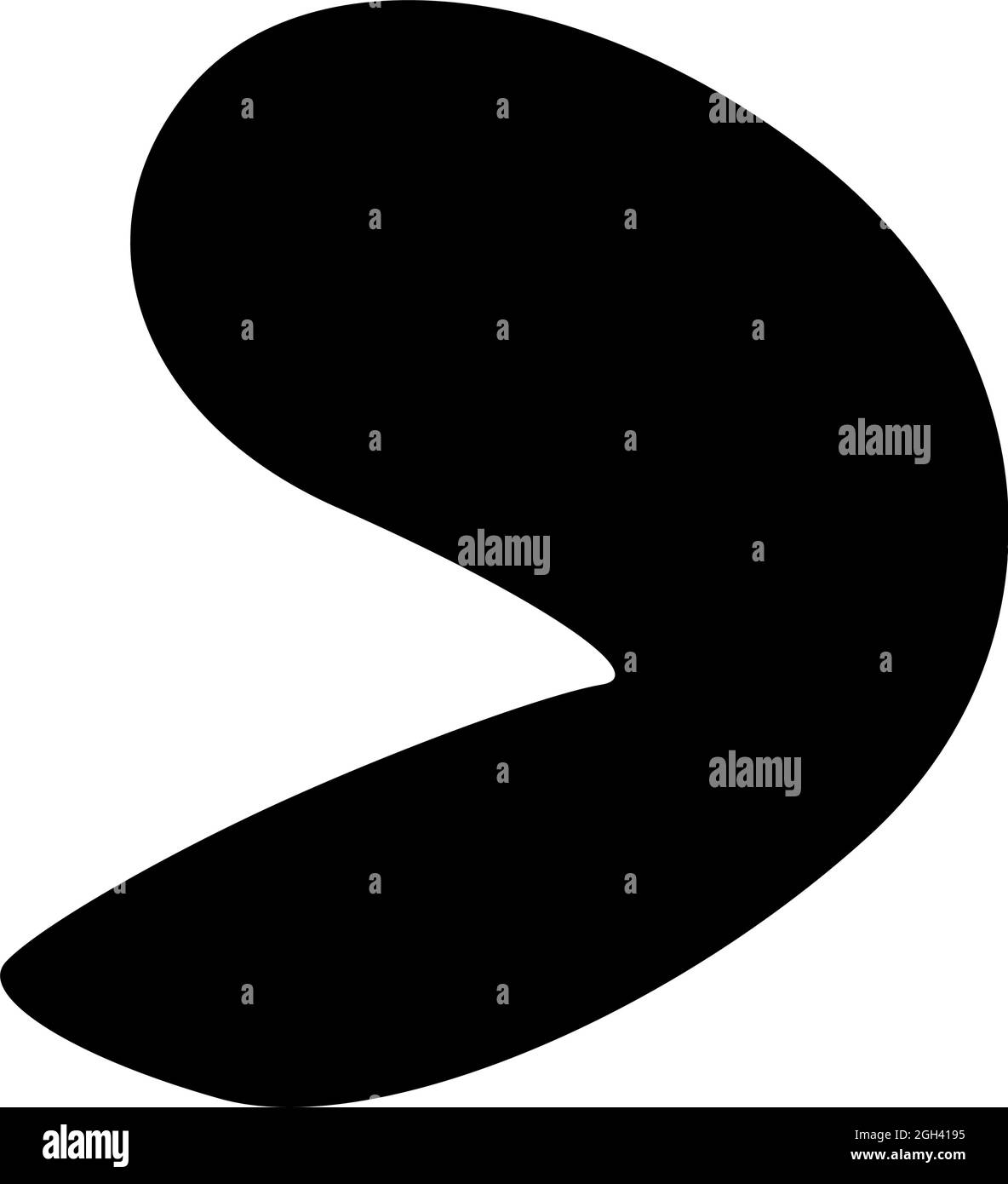 Random curvy, squiggle, freehand abstract shape. Squiggle, wriggle ...