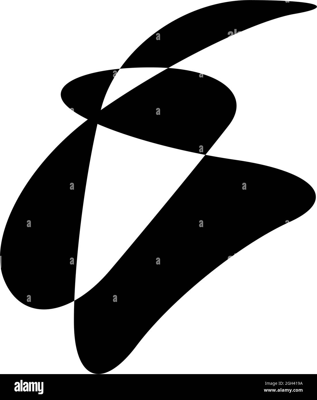 Random curvy, squiggle, freehand abstract shape. Squiggle, wriggle ...