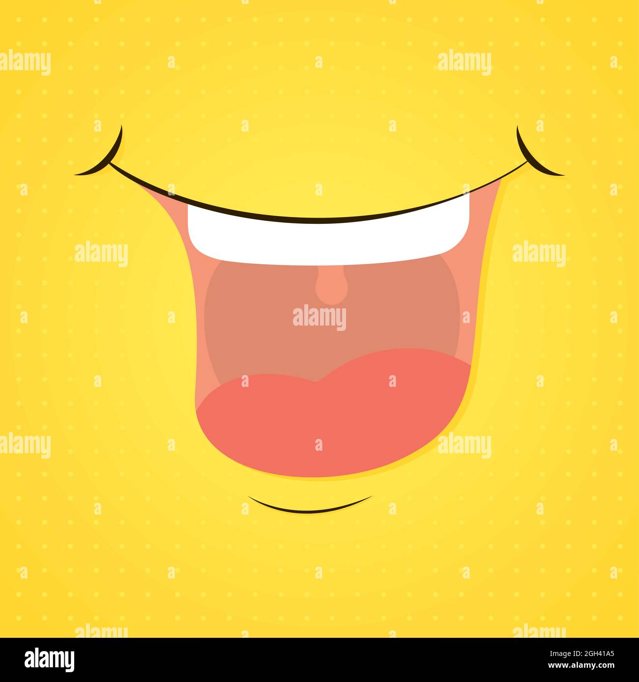 Cartoon smile mouth yellow background Stock Vector Image & Art - Alamy