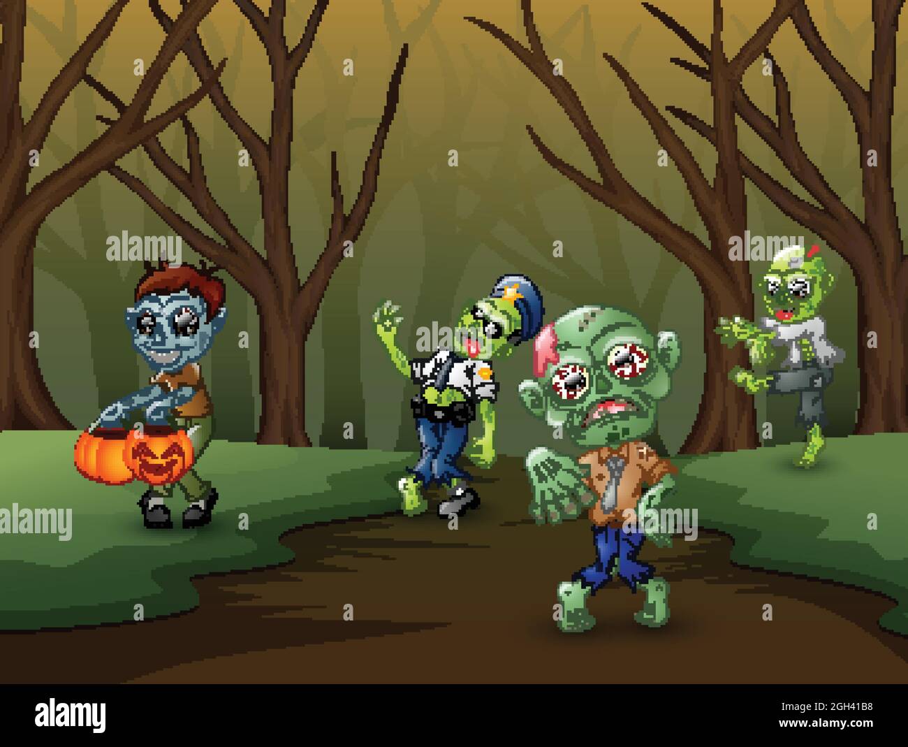 Ghost in a tree Stock Vector Images - Alamy