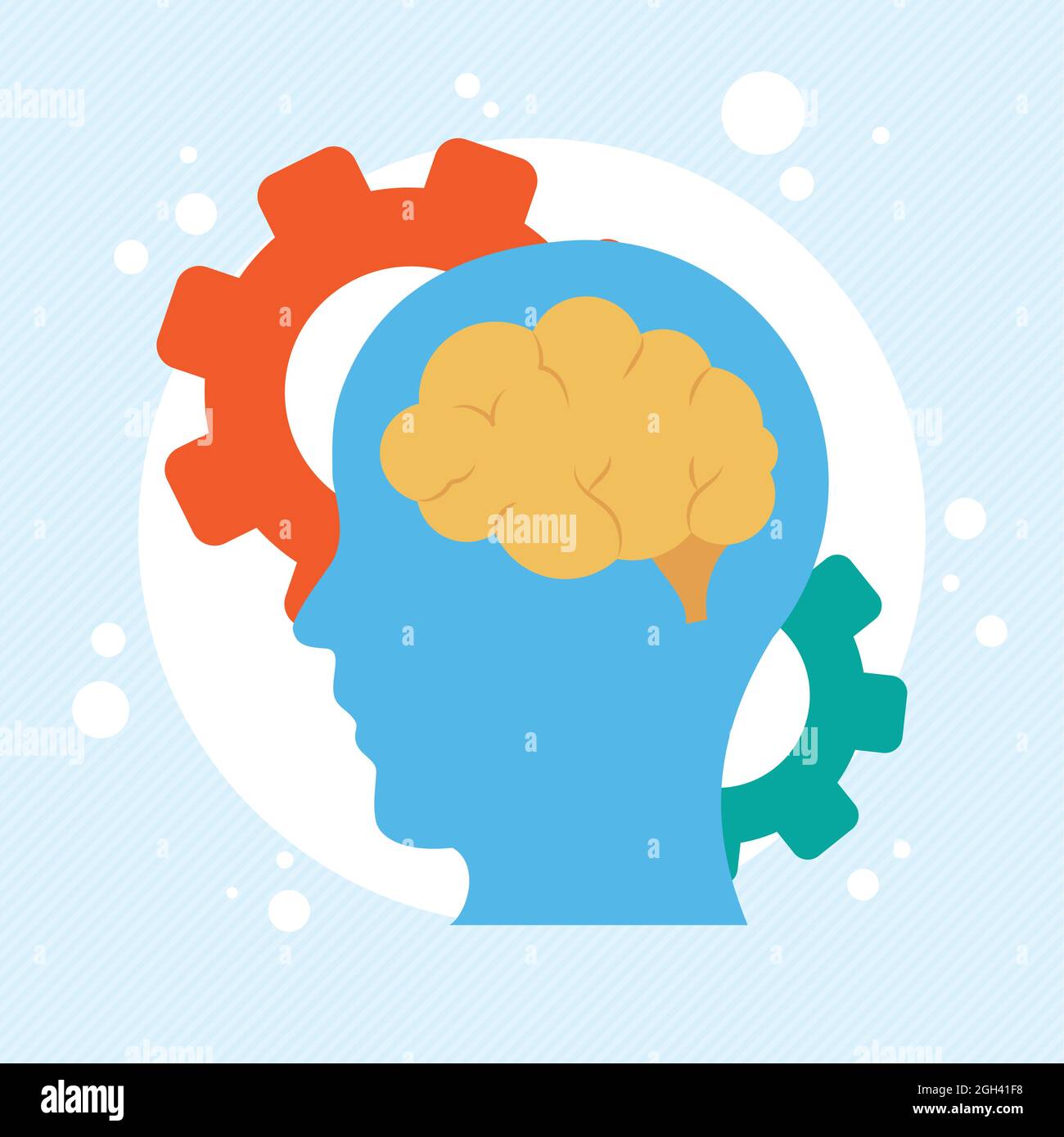 mental health design with head and gears Stock Vector Image & Art - Alamy