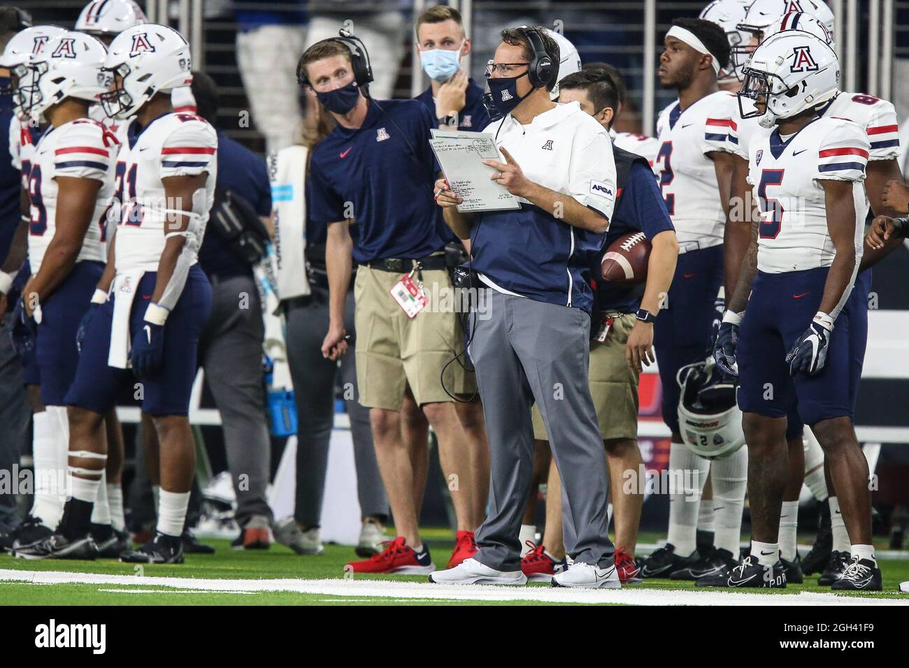 Halftime. 04th Sep, 2021. Arizona Wildcats head coach Jedd Fisch on the ...