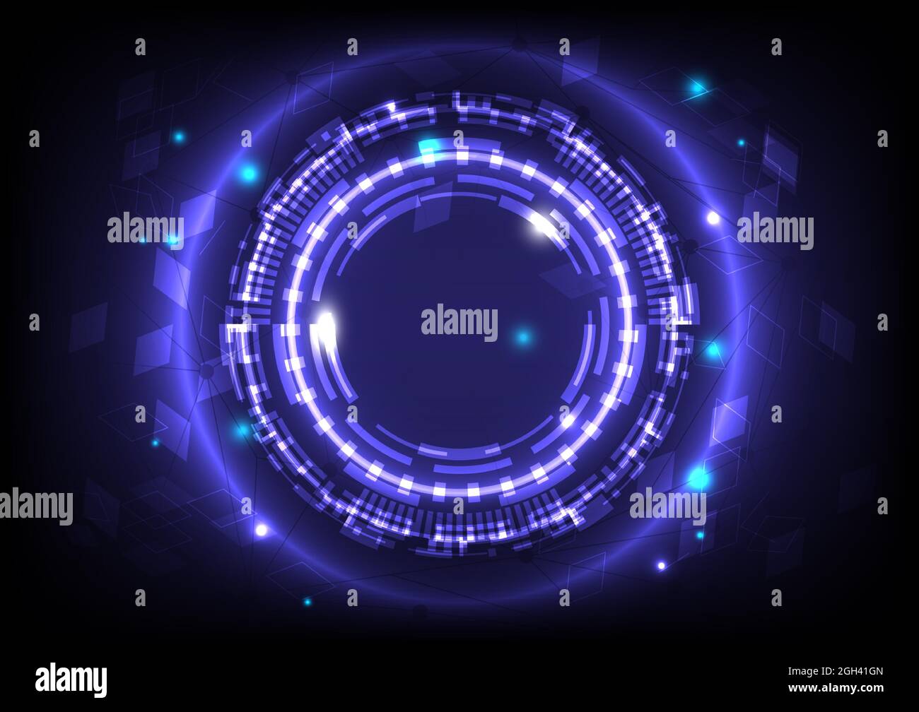 Futuristic Sci-Fi glowing HUD element and particle engineering ...