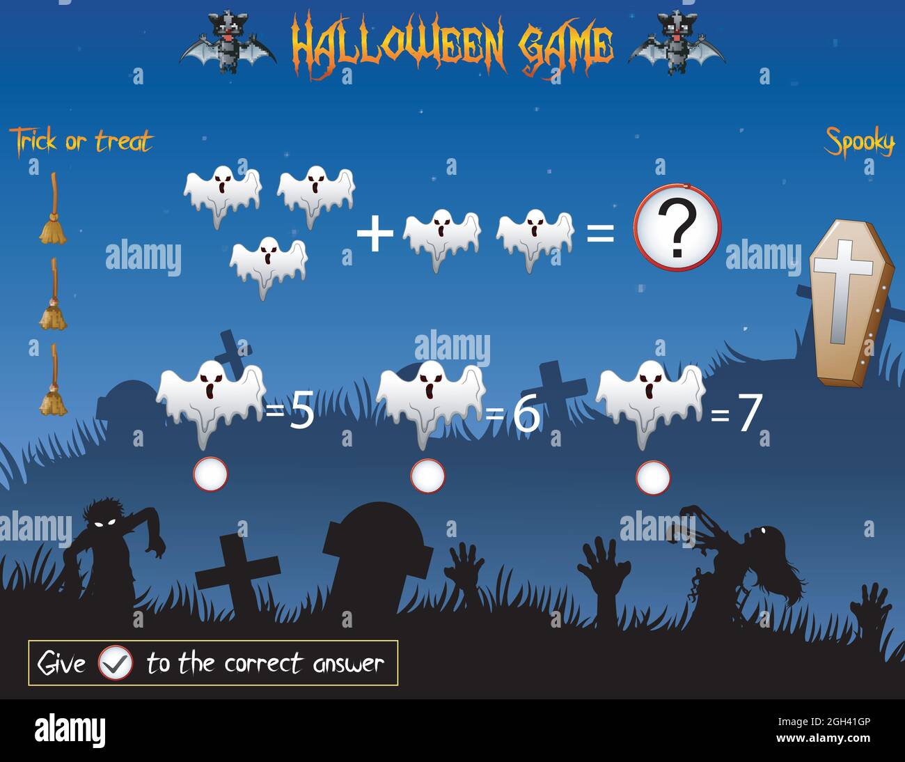 Game count the ghost in the halloween theme Stock Vector Image & Art ...