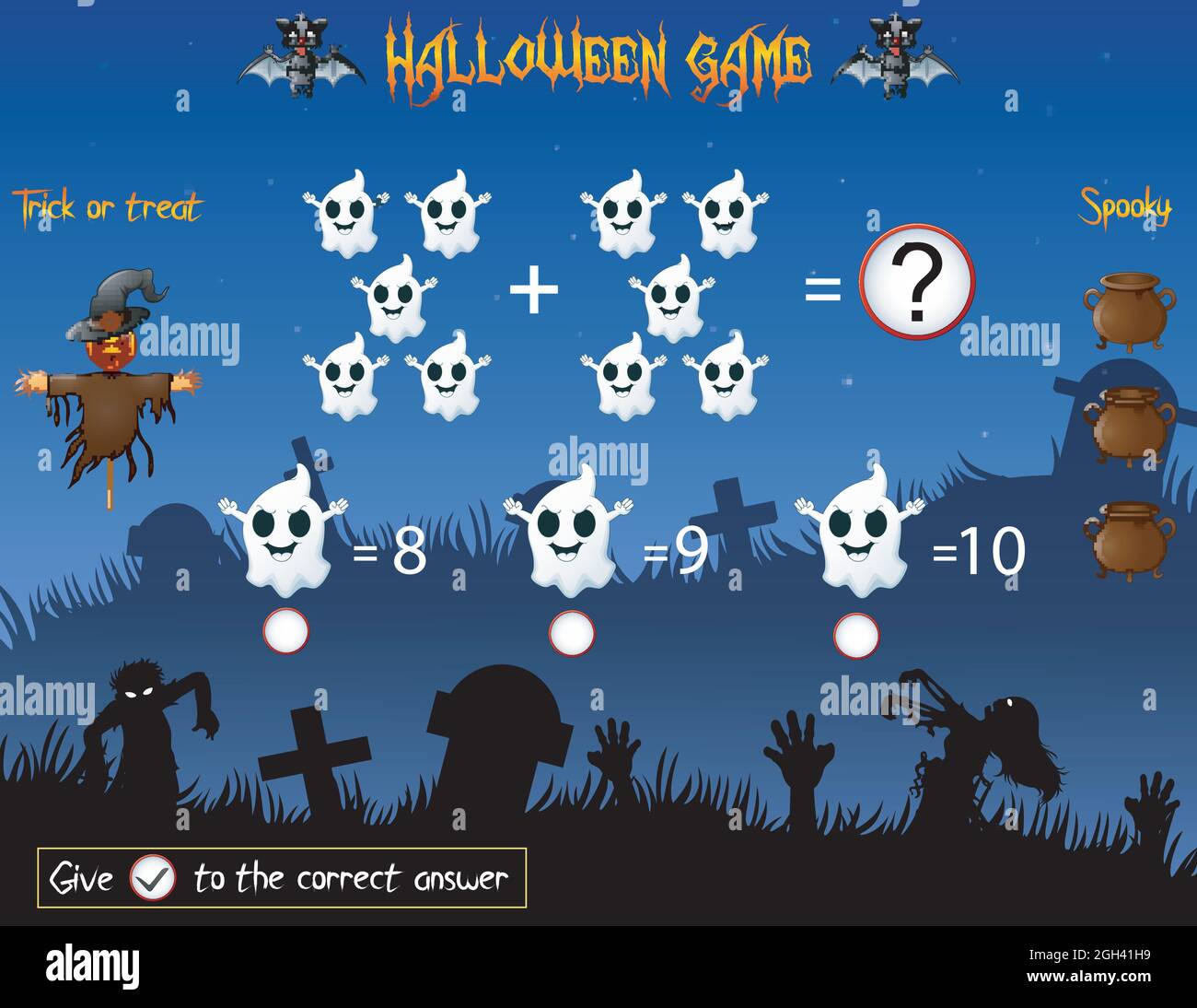 Game count the ghost in the halloween theme Stock Vector Image & Art ...
