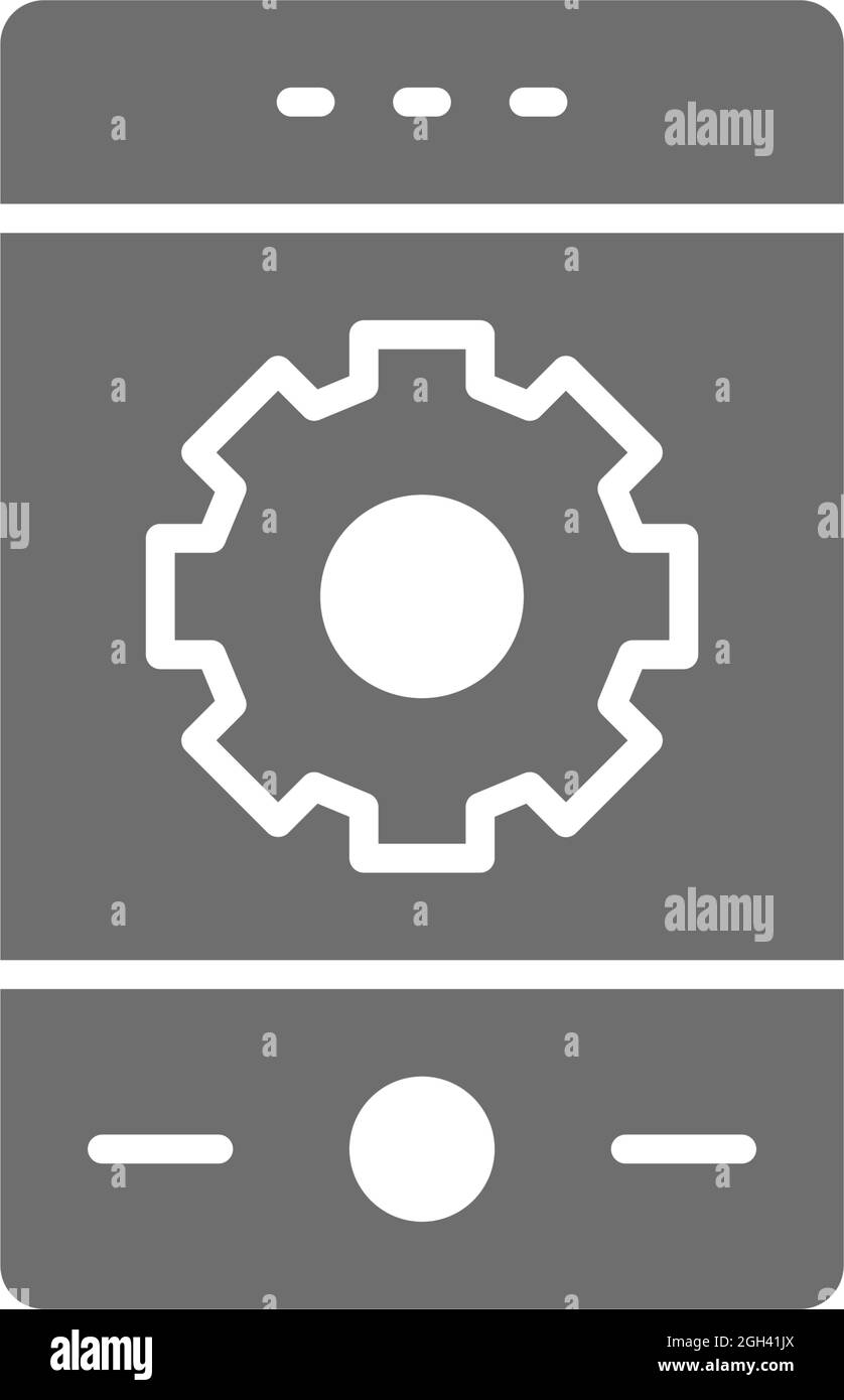Mobile phone icon gray monochrome Stock Vector Images - Alamy
