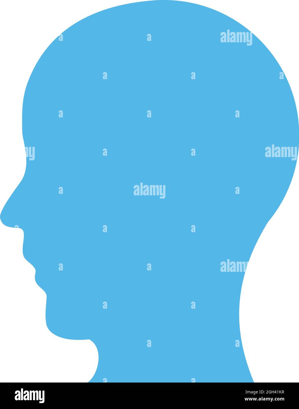 blue profile head on white background Stock Vector Image & Art - Alamy