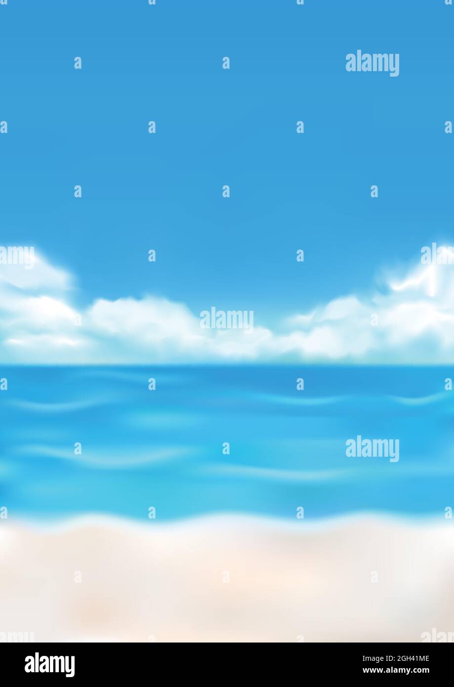 Tropical beach in daytime. Vector illustration Stock Vector Image & Art ...