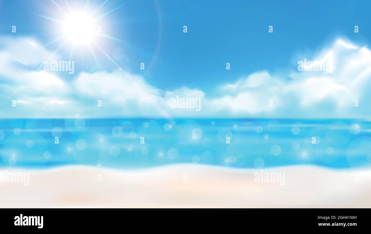 Tropical beach in daytime. Vector illustration Stock Vector Image & Art ...