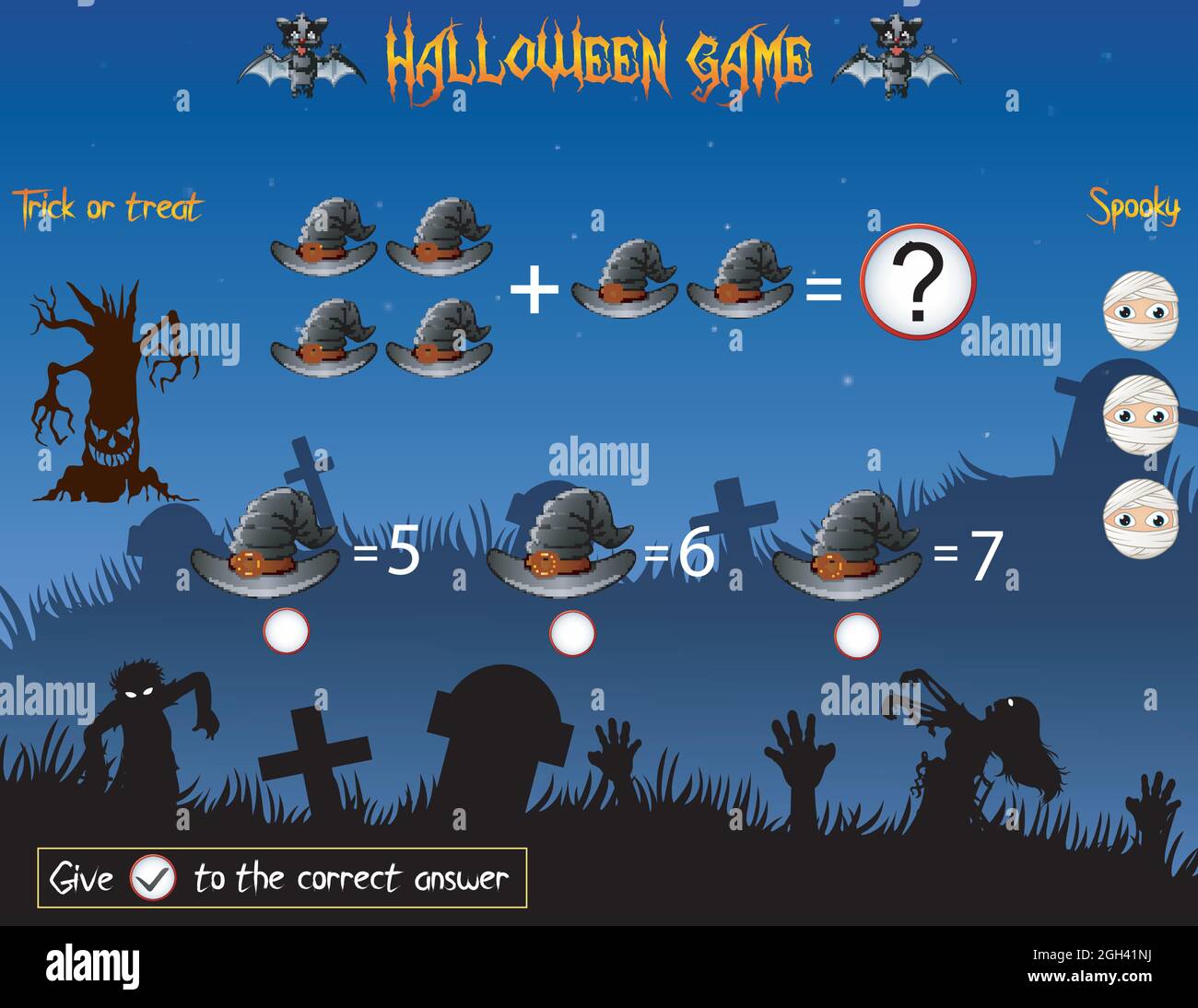 Game count the witch hat in the halloween theme Stock Vector Image ...
