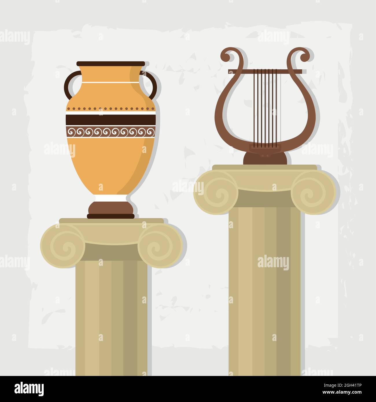 greek pillards with vase and harp Stock Vector Image & Art - Alamy