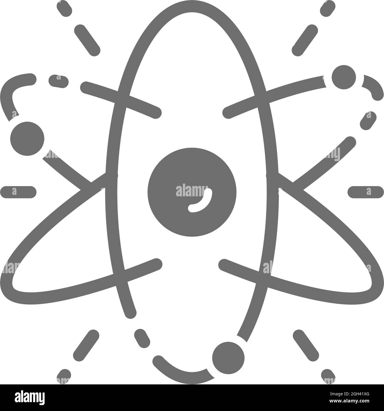 Atom, molecule, science grey icon. Isolated on white background Stock ...