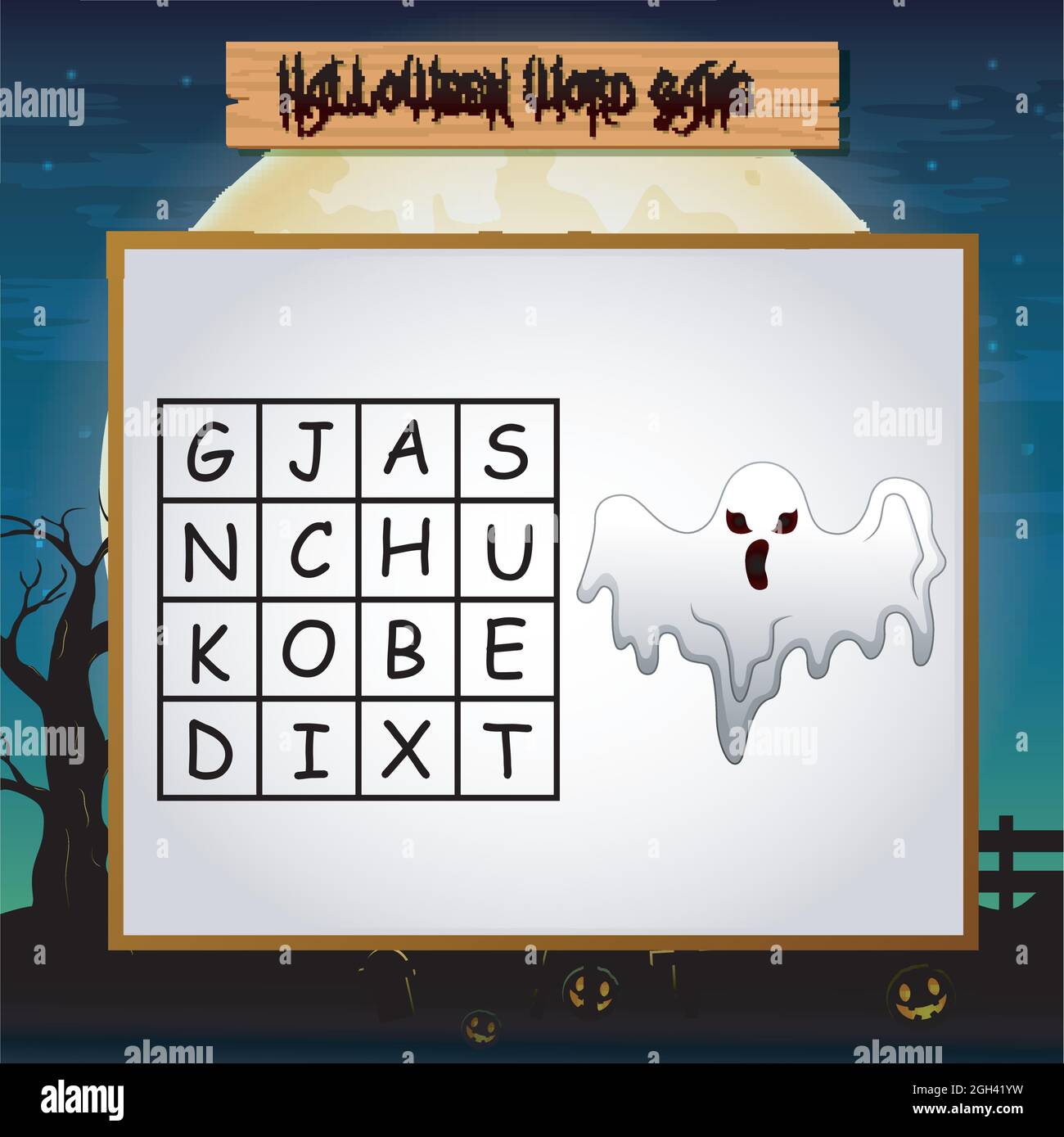 Game halloween find the word of ghost Stock Vector Image & Art - Alamy