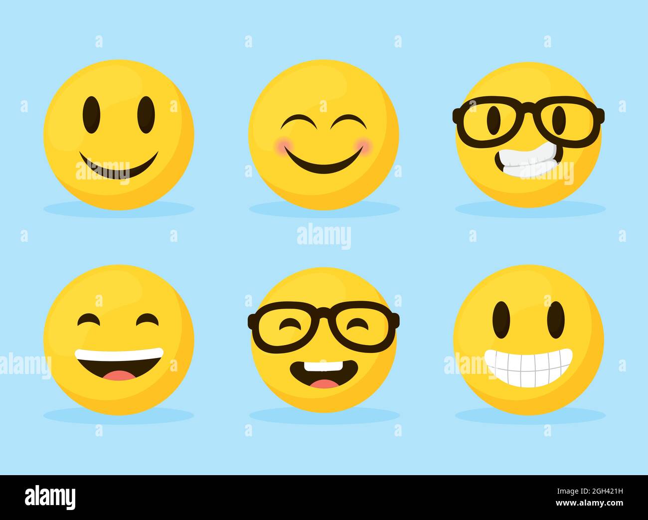 emoji happy faces icon set Stock Vector Image & Art - Alamy