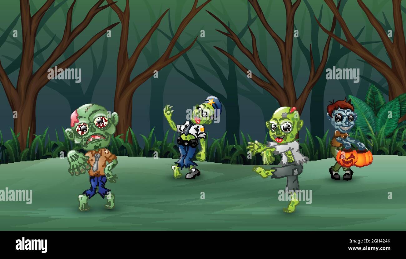 Zombie cartoon spooky in the halloween day Stock Vector Image & Art - Alamy