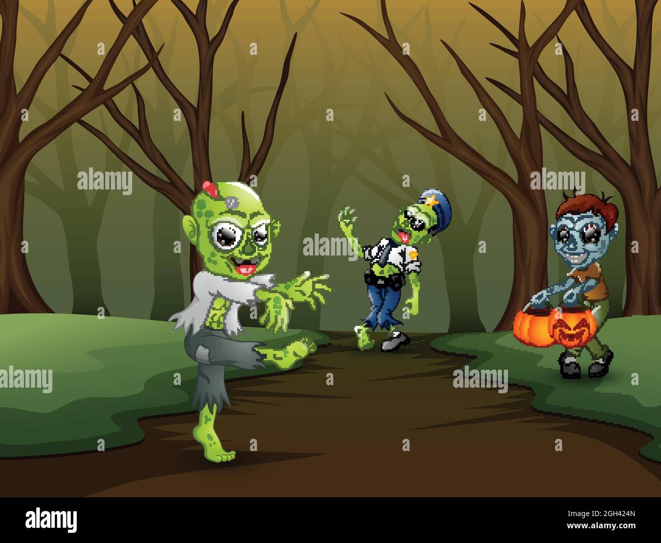 Silhouette vector zombie group hi-res stock photography and images - Alamy