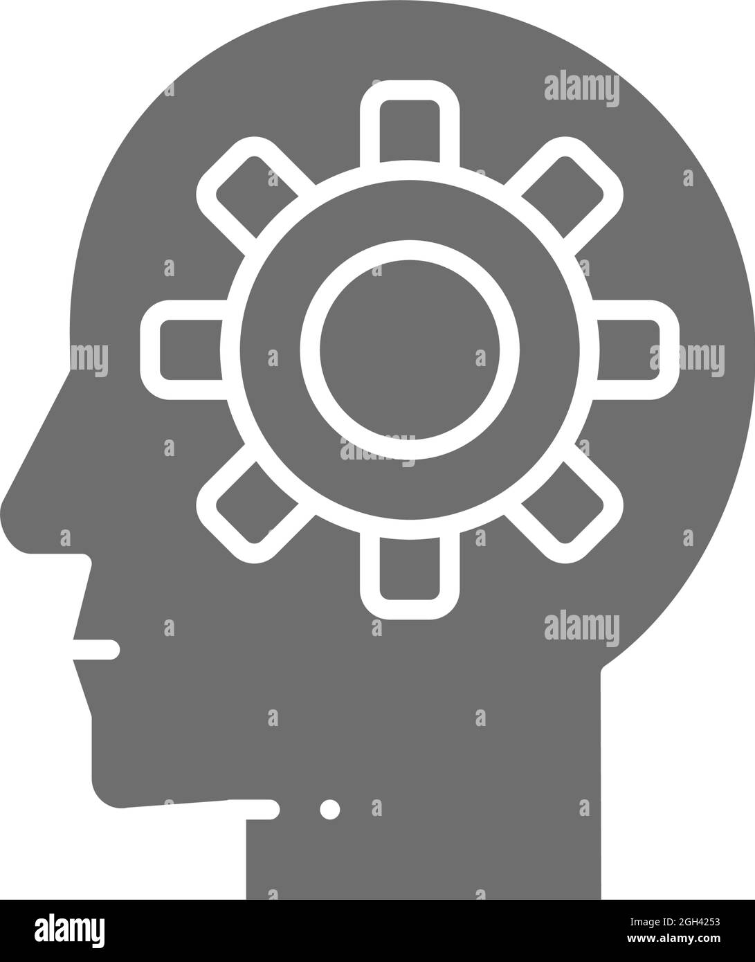 Gear user head brain pictogram hi-res stock photography and images - Alamy