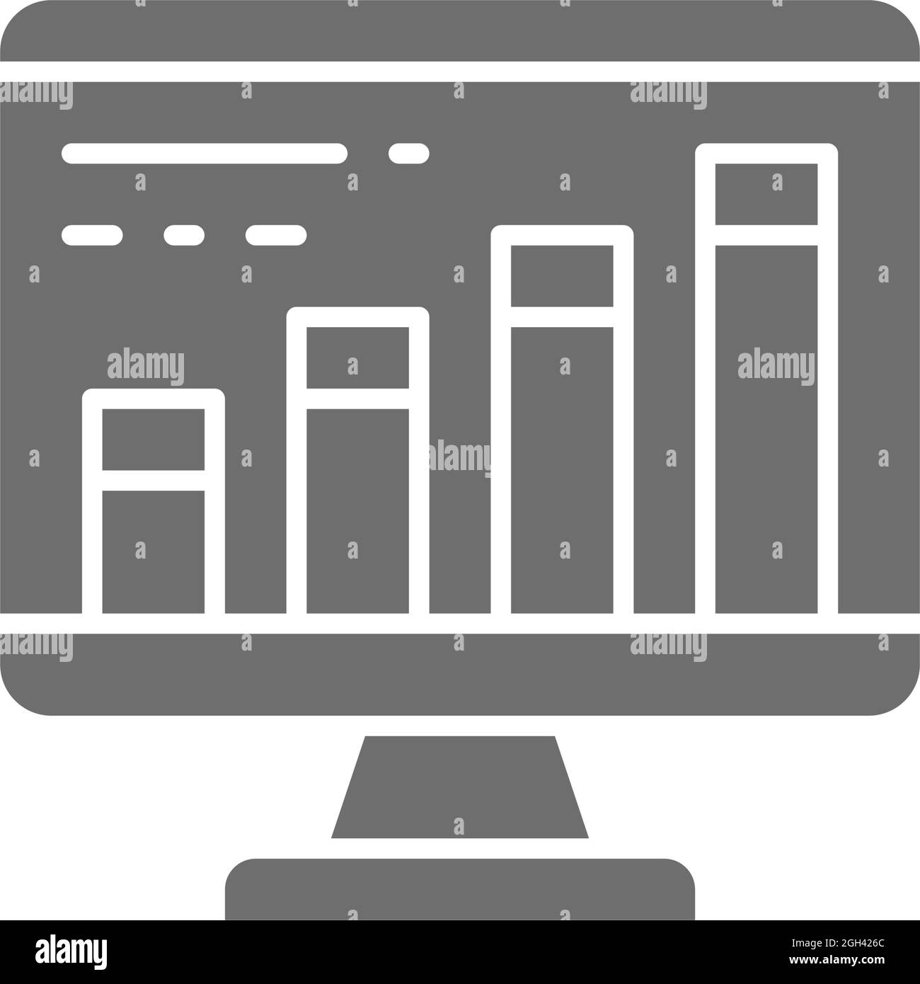 Infographic in computer browser, search engine optimization grey icon ...