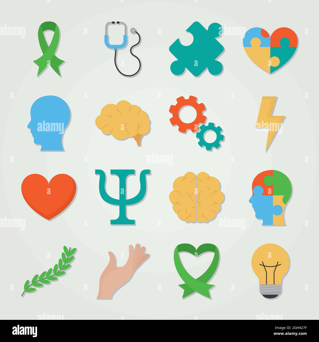 mental health day icon set design Stock Vector Image & Art - Alamy