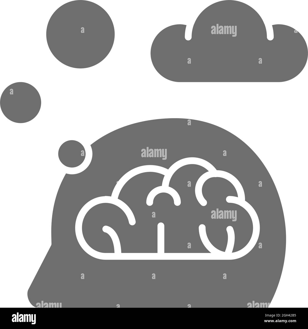 Think, thought, idea, mind, dream cloud, dialog grey icon Stock Vector ...