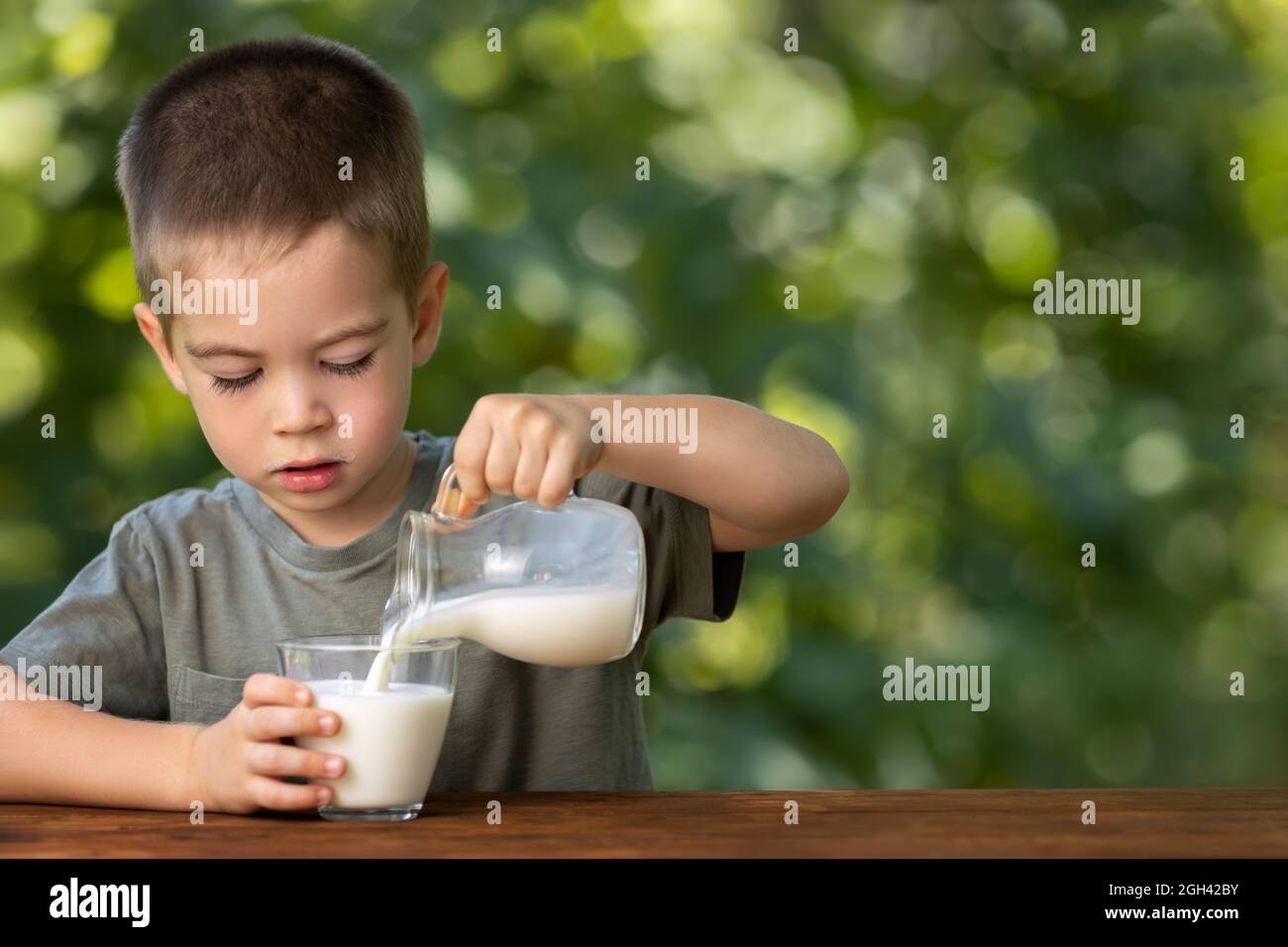 Kid Pouring Milk