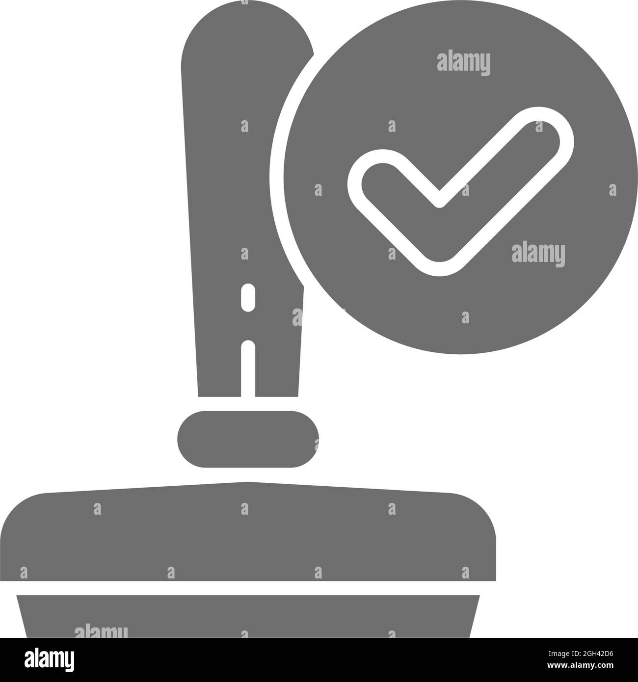 Approved stamp, accepted grey icon. Isolated on white background Stock ...